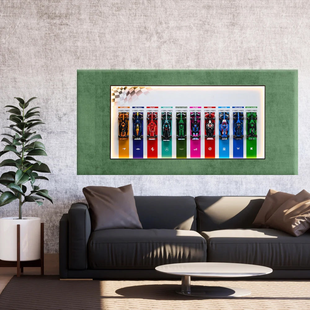 Wall Display Frame for LEGO® F1® Speed Champions F1 Cars Plus