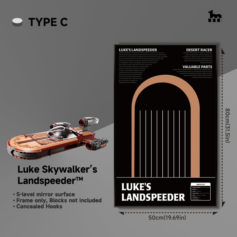 Wall Display Frame for LEGO® Star Wars 75341 Luke Skywalker’s Landspee
