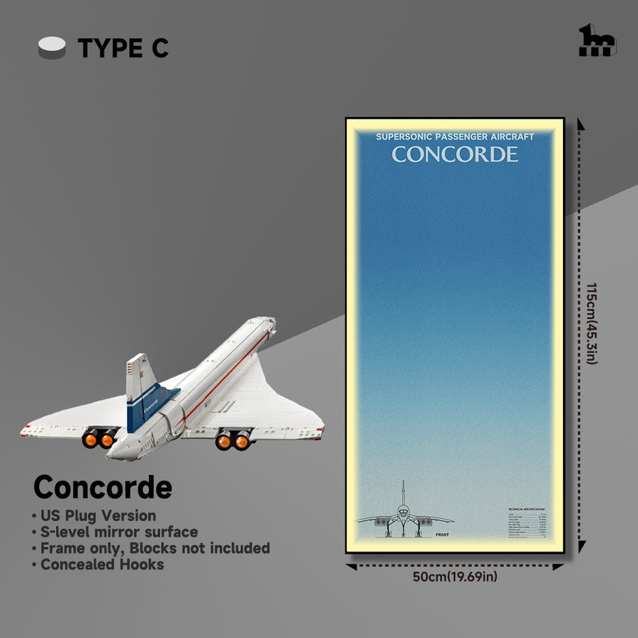 Wall Display Frames for LEGO® ICONS Concorde 10318